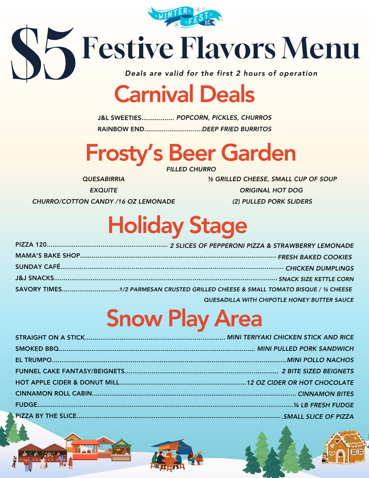 Happy Hour Menu - Winterfest OC - Winterfest OC